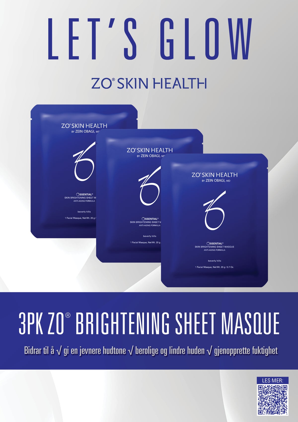 ZO Skin Health Skin Brightening Sheet Masque 3-pk – www.Hudonline.no